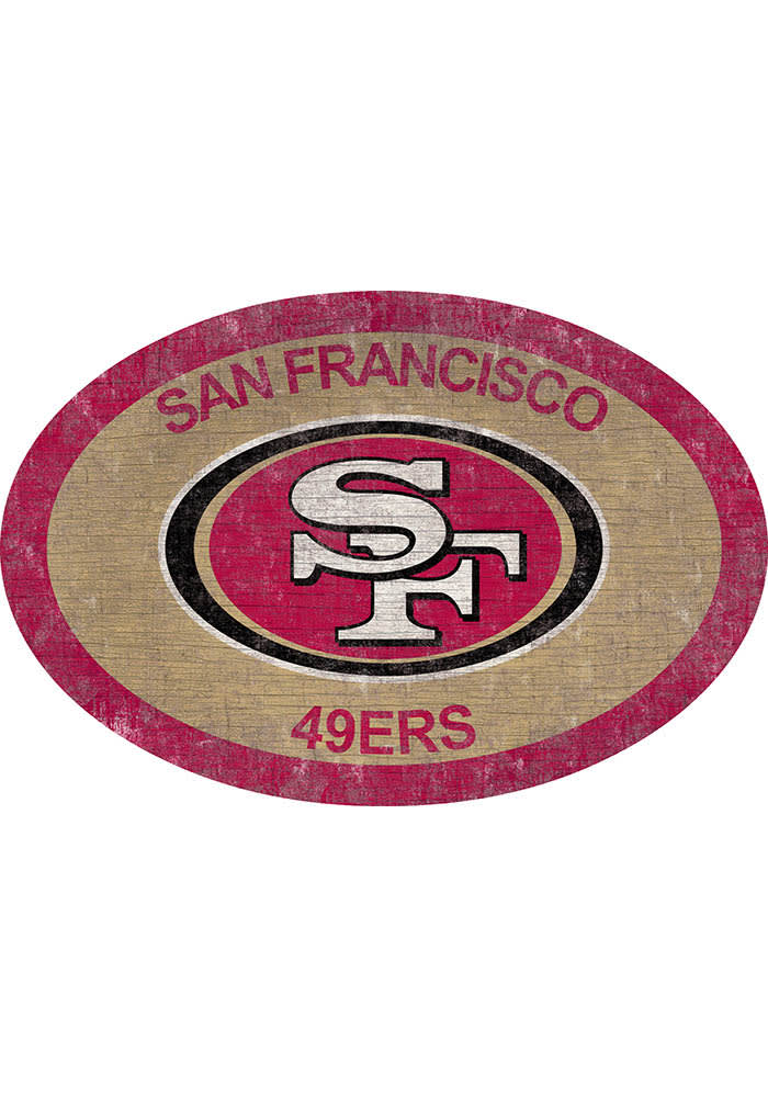 San Francisco 49ers 46in Oval Sign Red - 326214727