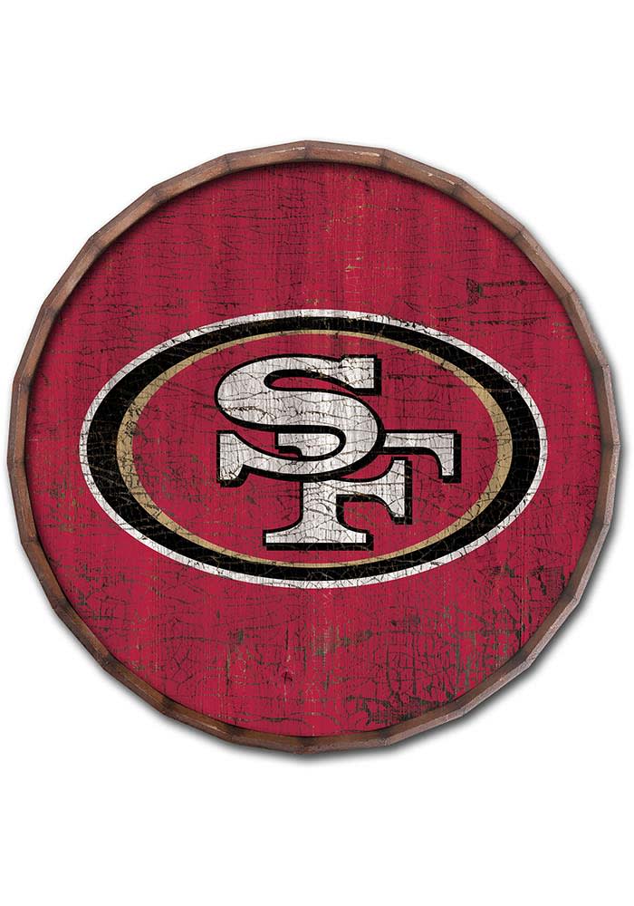 San Francisco 49ers Cracked Color 24in Barrel Top Sign Red - 326215385