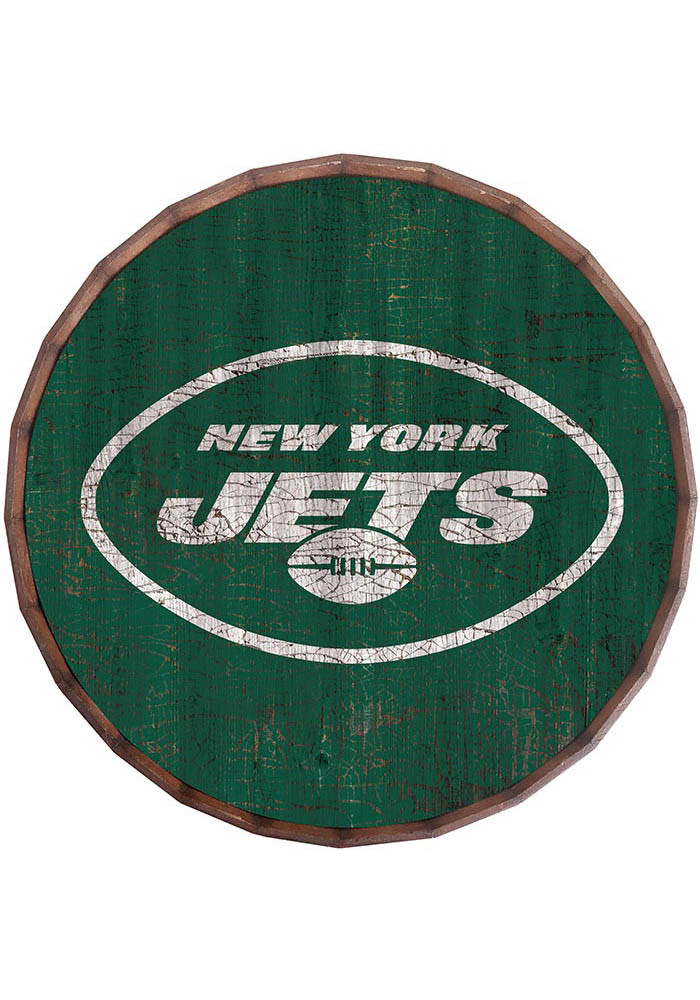 New York Jets Cracked Color 16in Barrel Top Sign GREEN - 326215412