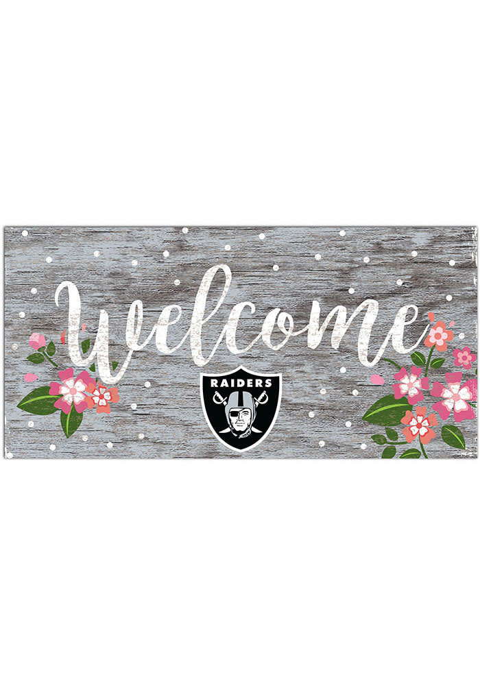 Las Vegas Raiders Welcome Floral Sign BLACK - 326215552
