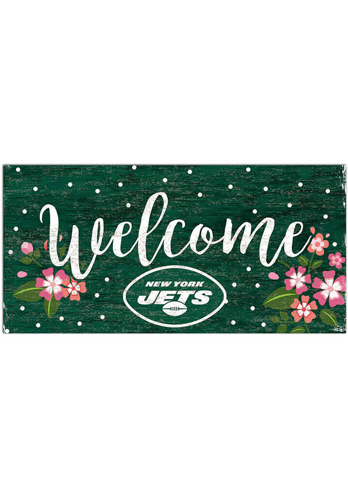 New York Jets Welcome Floral Sign GREEN - 326215558