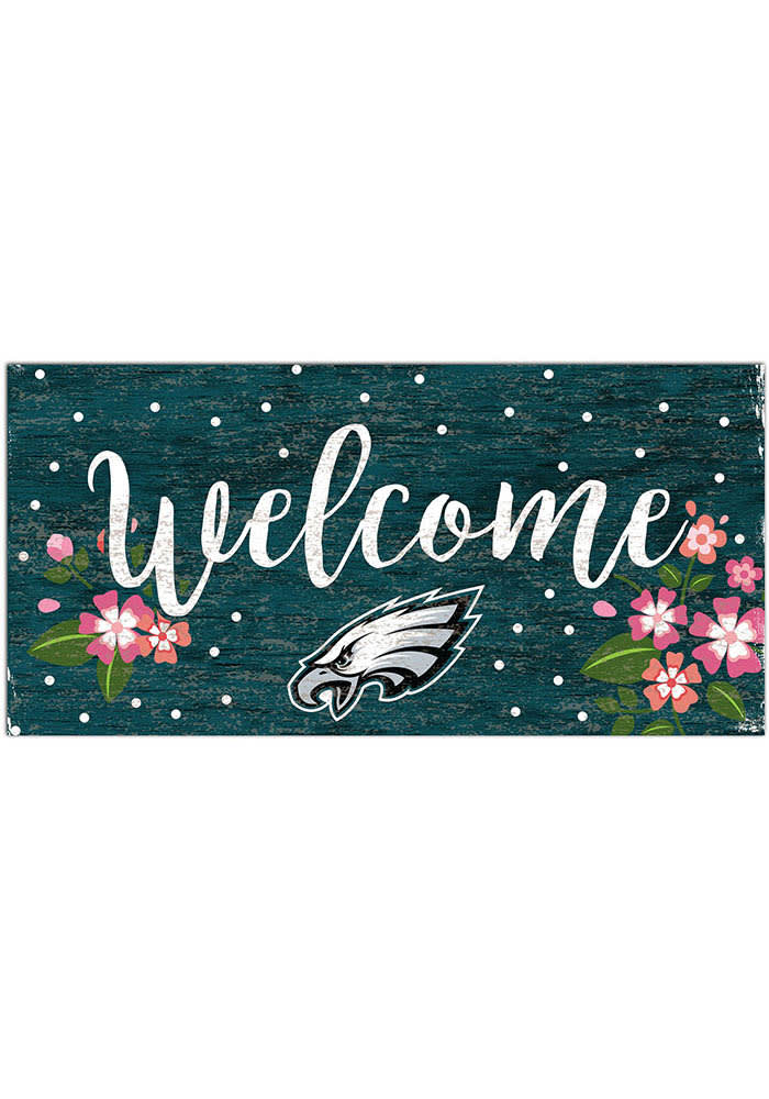 Philadelphia Eagles Welcome Floral Sign MIDNIGHTGREEN - 326215559