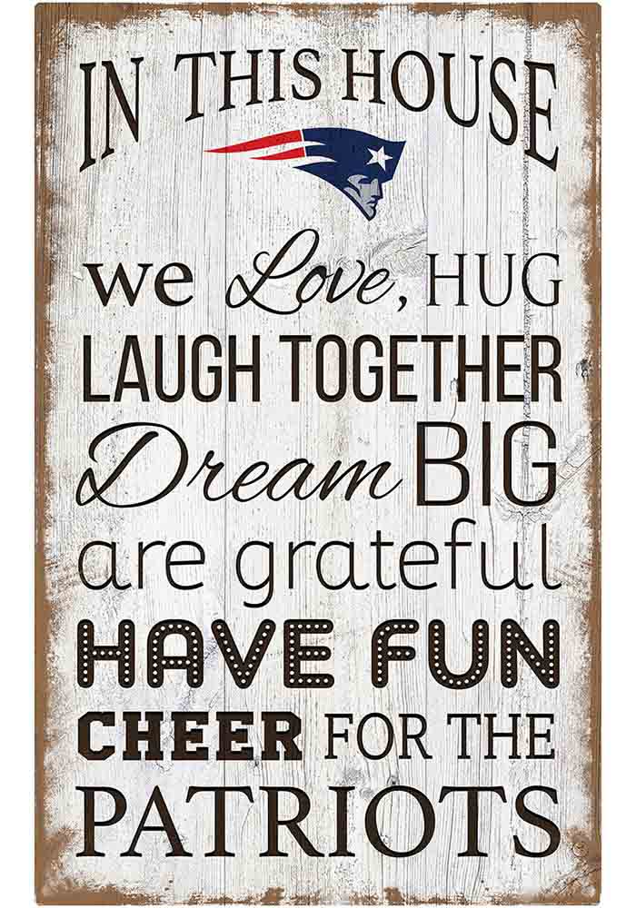 New England Patriots In This House 11x19 Sign Blue - 326215710