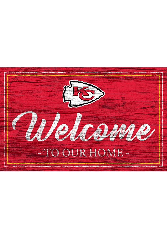 Kansas City Chiefs Welcome 11x19 Sign Red - 326215735