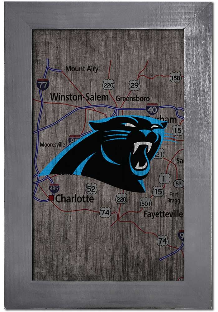 Carolina Panthers City Map Sign BLUE - 326215842