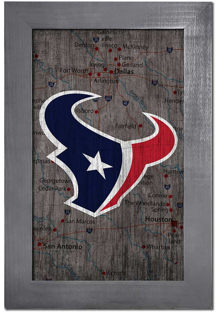 Houston Texans City Map Sign Blue - 326215850