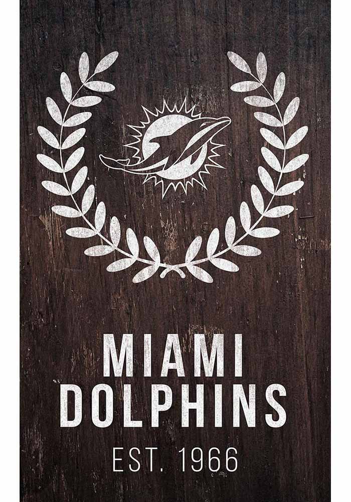 Miami Dolphins Laurel Wreath Sign TEAL - 326215888