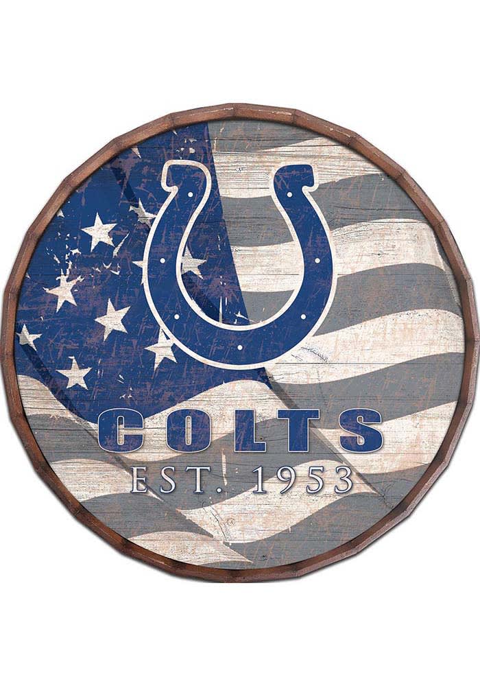 Indianapolis Colts Flag 24in Barrel Top Sign BLUE - 326215944