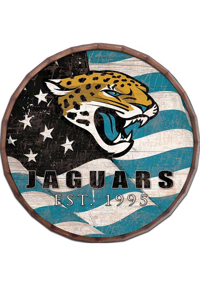 Jacksonville Jaguars Flag 24in Barrel Top Sign TEAL - 326215945