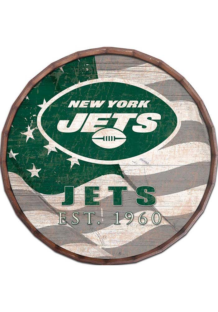 New York Jets Flag 24in Barrel Top Sign GREEN - 326215955