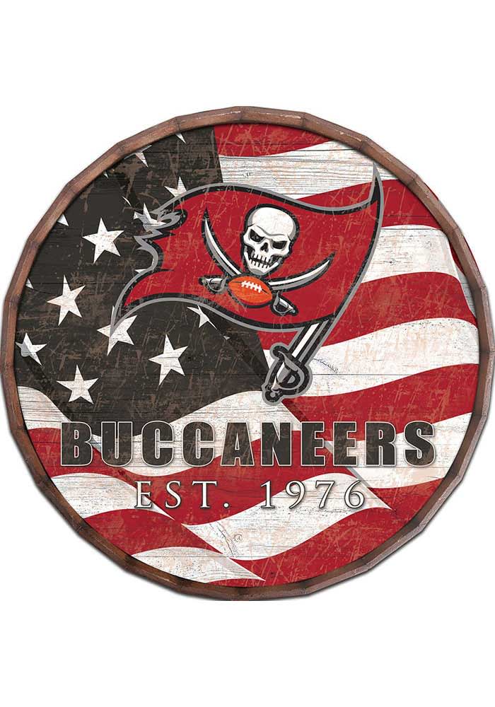 Tampa Bay Buccaneers Flag 24in Barrel Top Sign ORANGE - 326215960