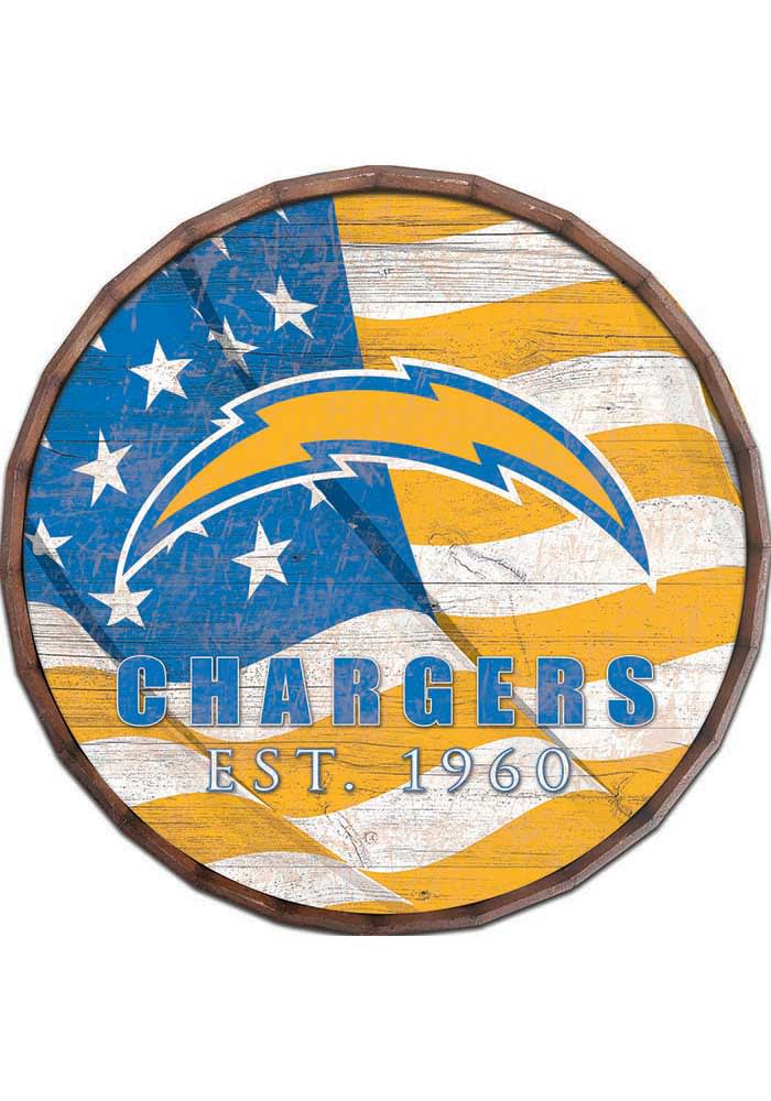 Los Angeles Chargers Flag 16in Barrel Top Sign Blue - 326215978
