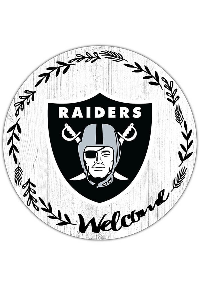 Las Vegas Raiders Welcome Circle Sign BLACK - 326216222