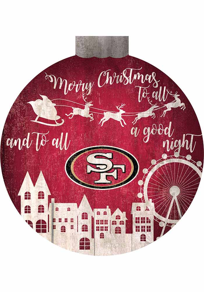 San Francisco 49ers Christmas Village Sign Red - 326216724