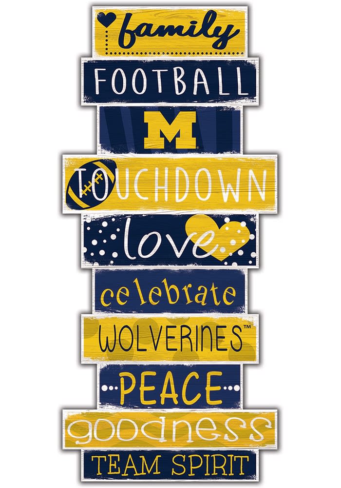 Michigan Wolverines YELLOW Celebrations Stack 24 Inch Sign - 32621674