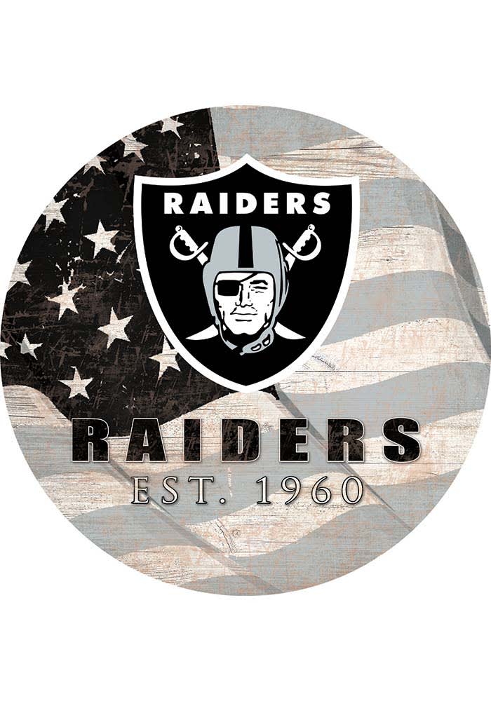 Las Vegas Raiders 24in Flag Circle Sign BLACK - 326216962