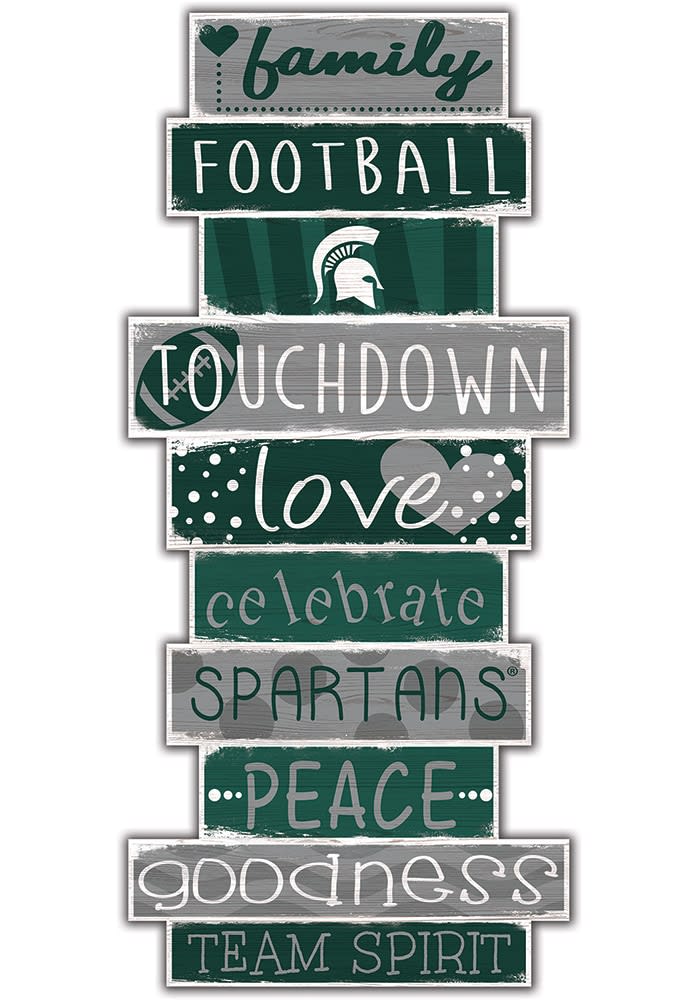 Michigan State Spartans GRAY Celebrations Stack 24 Inch Sign - 32621698