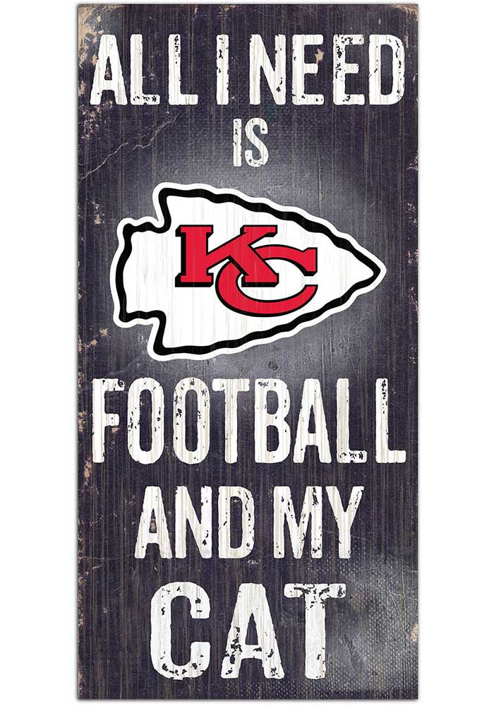 Kansas City Chiefs Football and My Cat Sign Red - 326217104