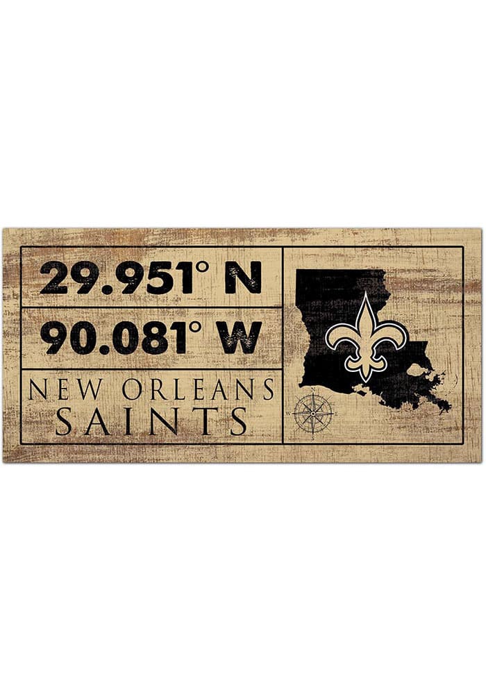 New Orleans Saints Horizontal Coordinate Sign BLACK - 326217197