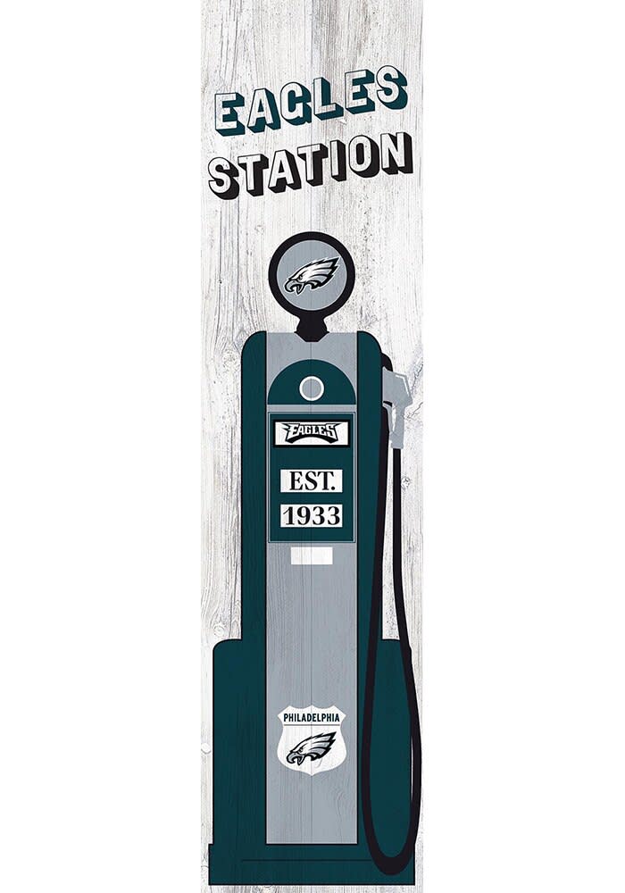Philadelphia Eagles Retro Pump Leaner Sign White - 326217231
