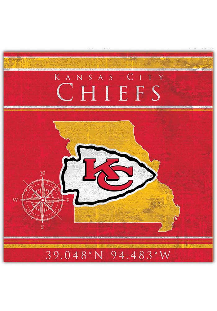 Kansas City Chiefs Coordinates 10x10 Sign Red - 326217524