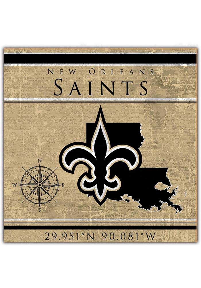 New Orleans Saints Coordinates 10x10 Sign BLACK - 326217531