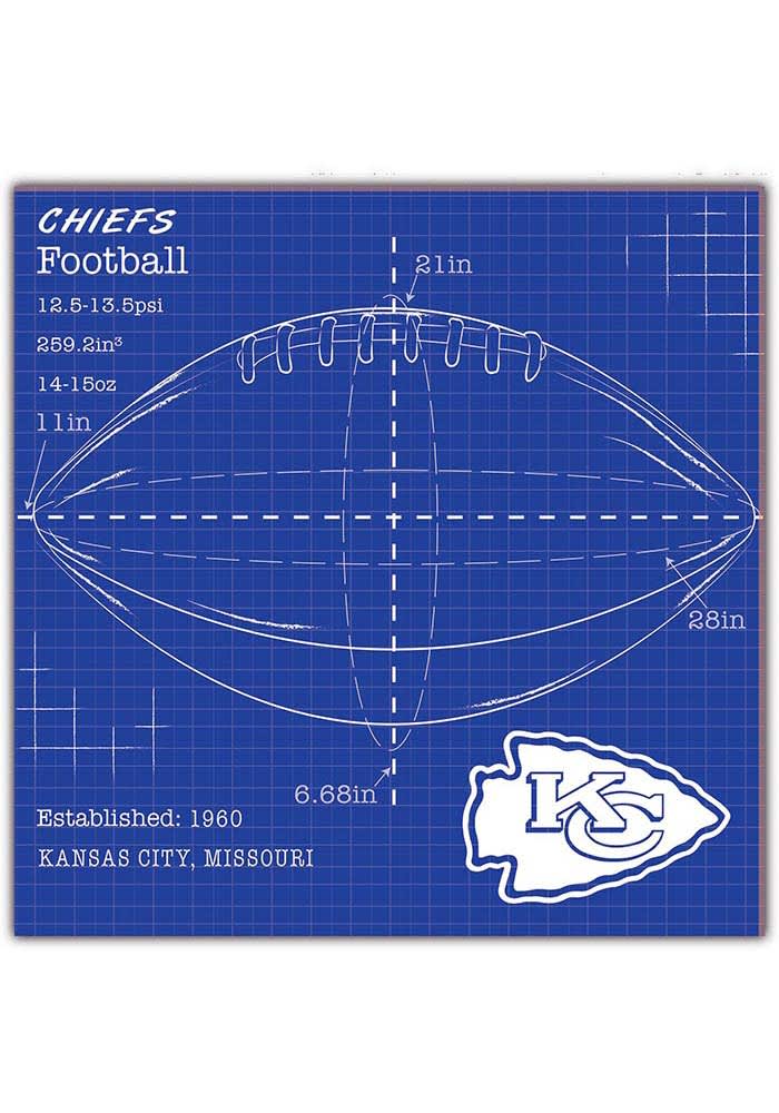 Kansas City Chiefs Ball Blueprint 10x10 Sign Red - 326217586