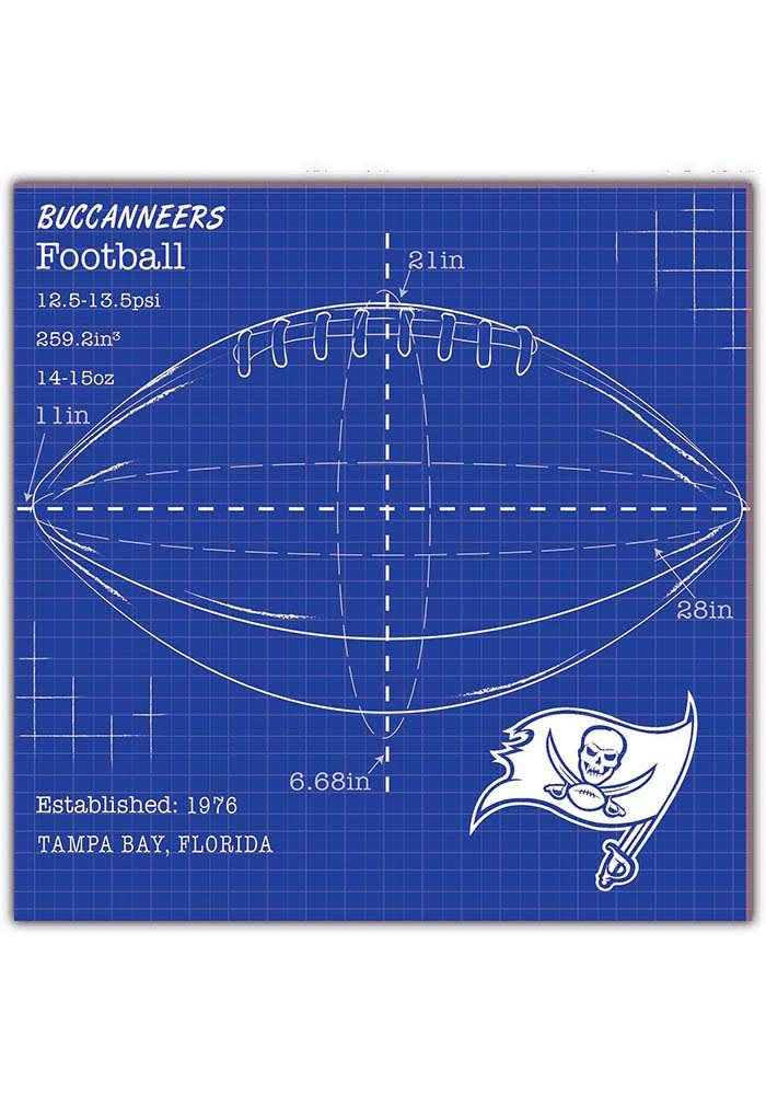 Tampa Bay Buccaneers Ball Blueprint 10x10 Sign ORANGE - 326217600