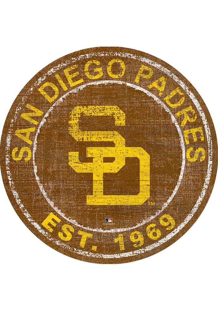 San Diego Padres Round Heritage Logo Sign BROWN - 32621968