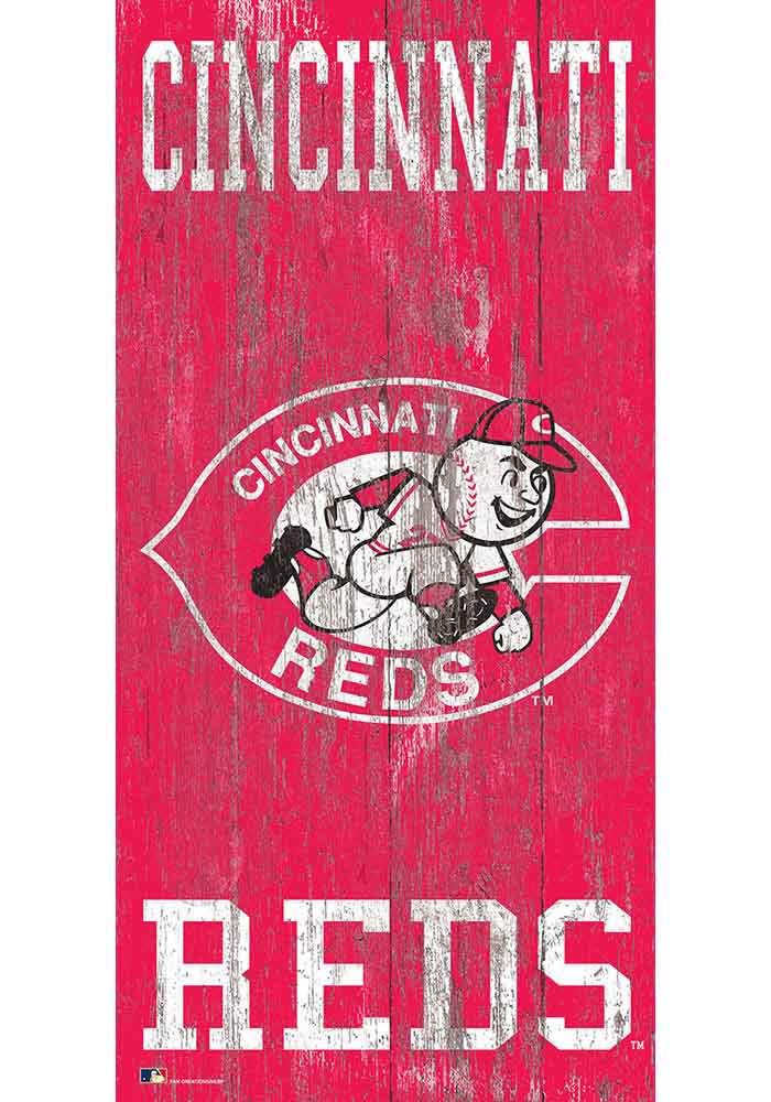 Cincinnati Reds Heritage Logo 6x12 Sign Red - 32622042