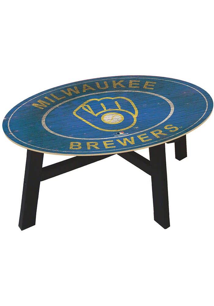 Milwaukee Brewers Logo Heritage Logo NAVY Coffee Table - 32622160