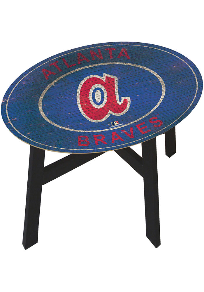 Atlanta Braves Vintage Logo Heritage BLUE End Table - 32622229