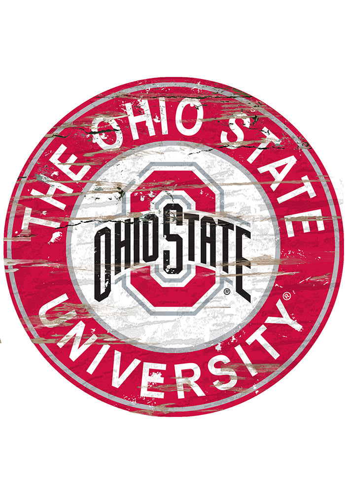 Ohio State Buckeyes Red Established Date Circle 24 Inch Sign - 32622247