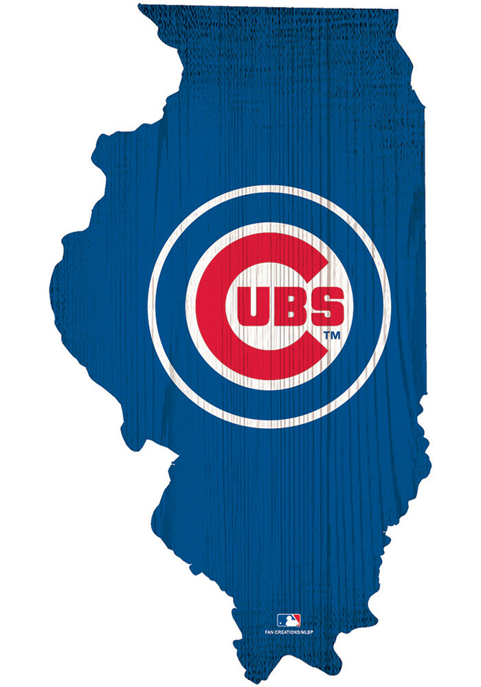 Chicago Cubs State Cutout Sign Blue - 32622333