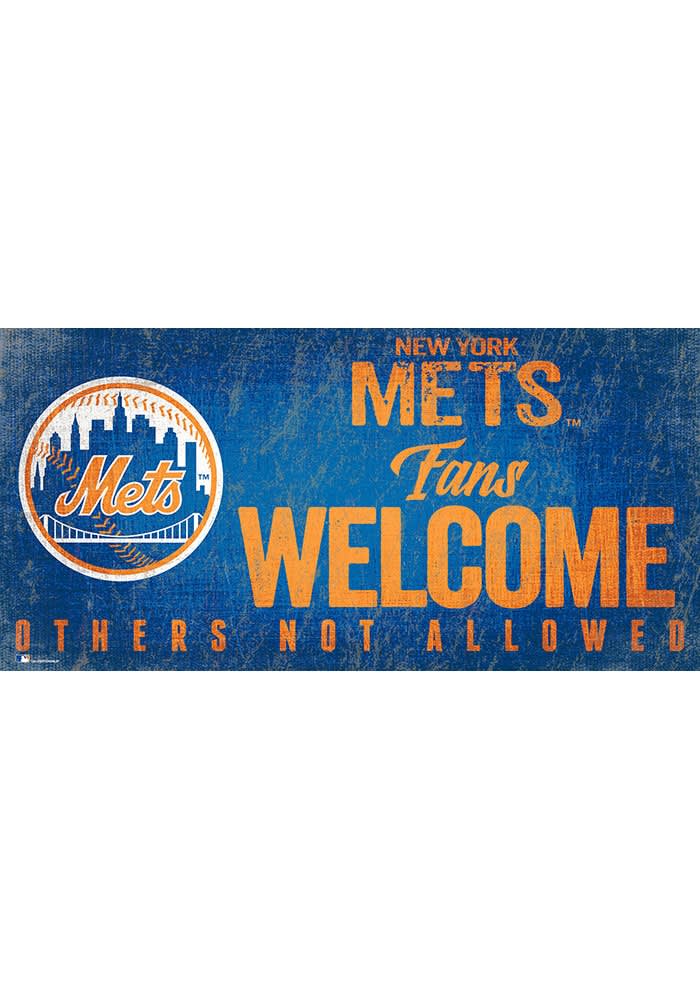 New York Mets Fans Welcome 6x12 Sign Blue - 32622440