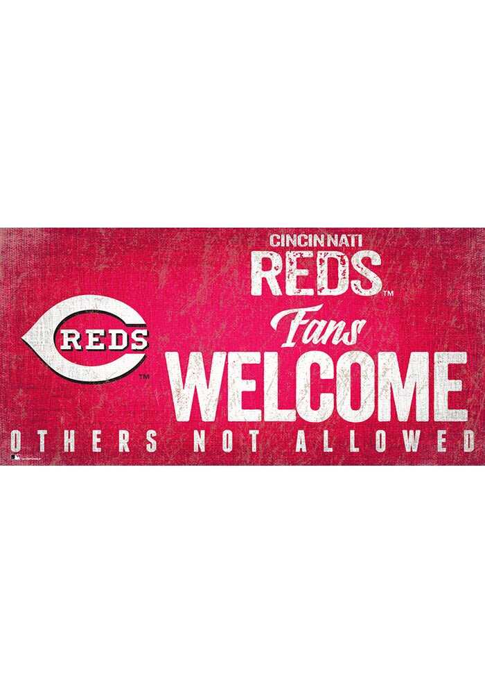 Cincinnati Reds Fans Welcome 6x12 Sign Red - 32622450