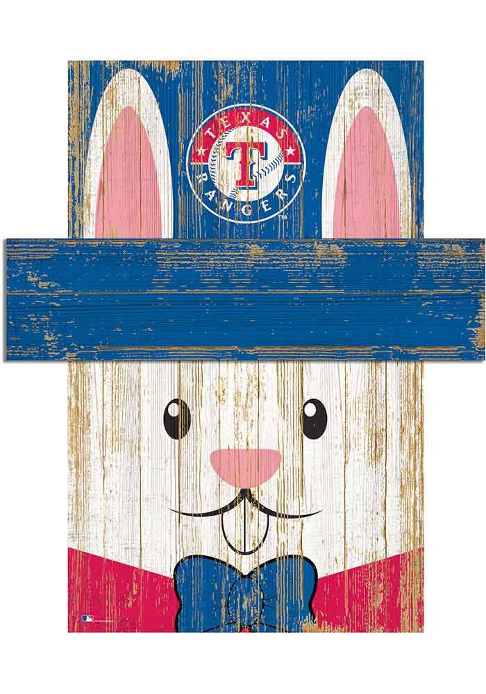 Texas Rangers Easter Bunny Head Sign Blue - 32622945