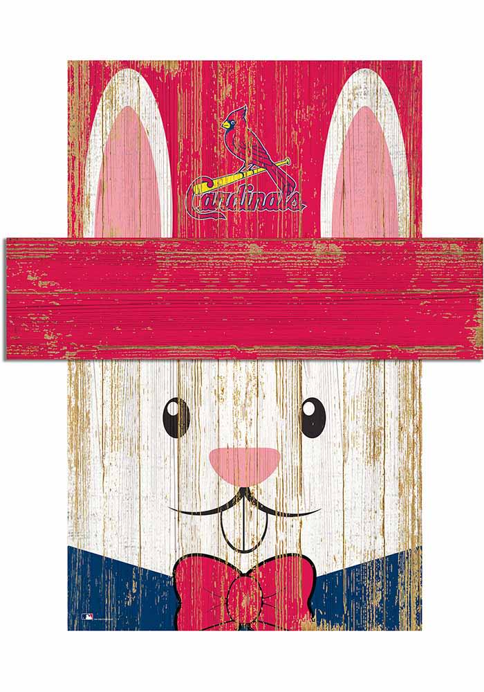 St Louis Cardinals Easter Bunny Head 6x5 Sign Red - 32622961
