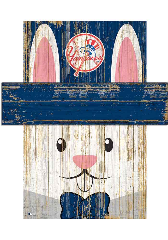 New York Yankees Easter Bunny Head 6x5 Sign Blue - 32622988