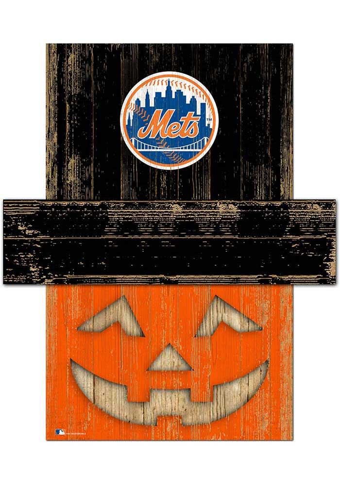 New York Mets Pumpkin Head 6x5 Sign Blue - 32623316