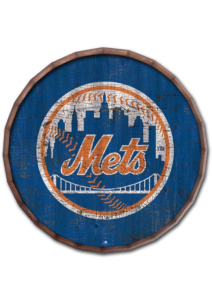New York Mets Cracked Color 24 Inch Barrel Top Sign BLUE - 32623448
