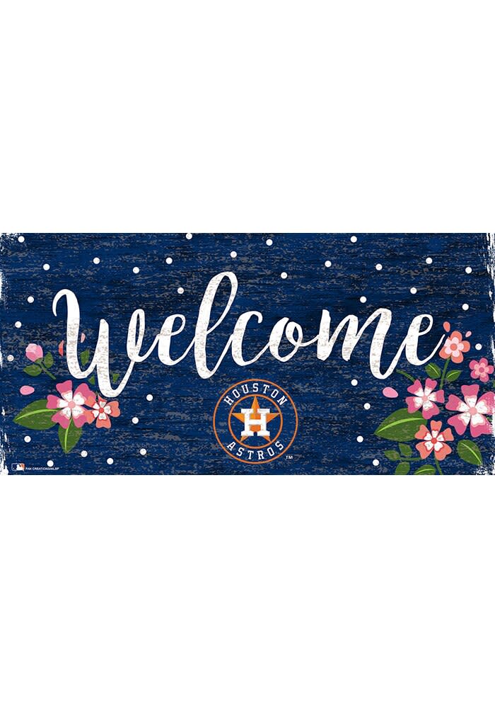 Houston Astros Welcome Floral Sign NAVY