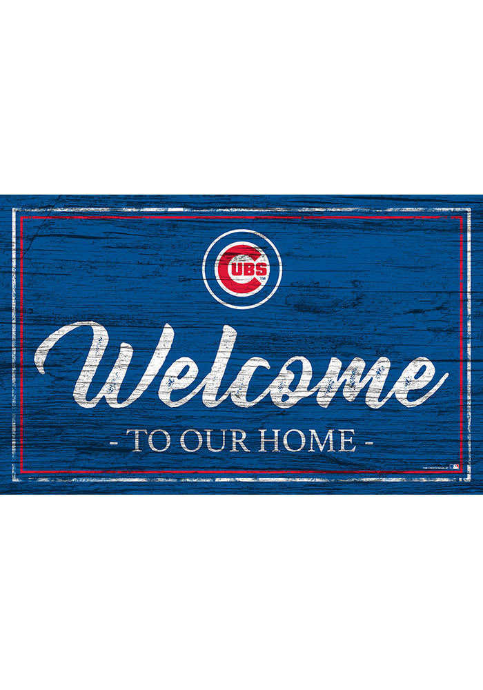 Chicago Cubs Team Welcome 11x19 Sign BLUE - 32623836