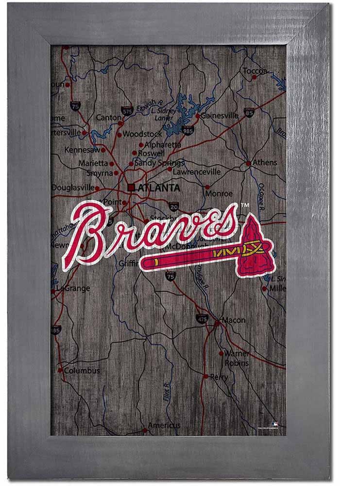 Atlanta Braves City Map Sign Blue - 32623943
