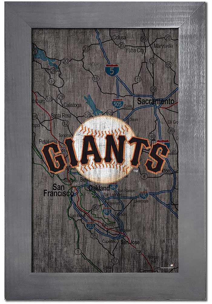 San Francisco Giants City Map Sign ORANGE