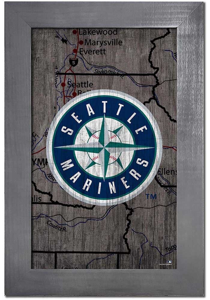 Seattle Mariners City Map Sign NAVY