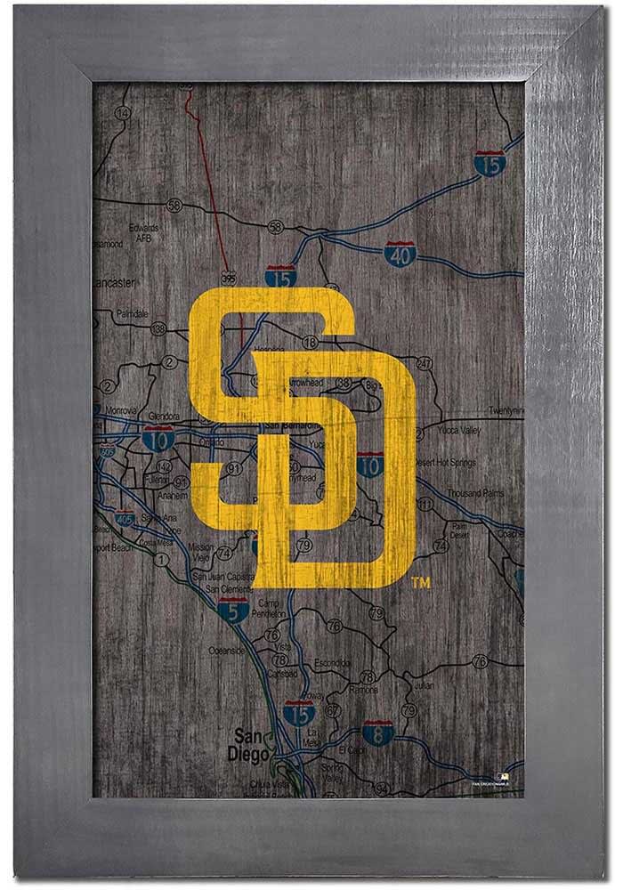 San Diego Padres City Map Sign BROWN - 32623984