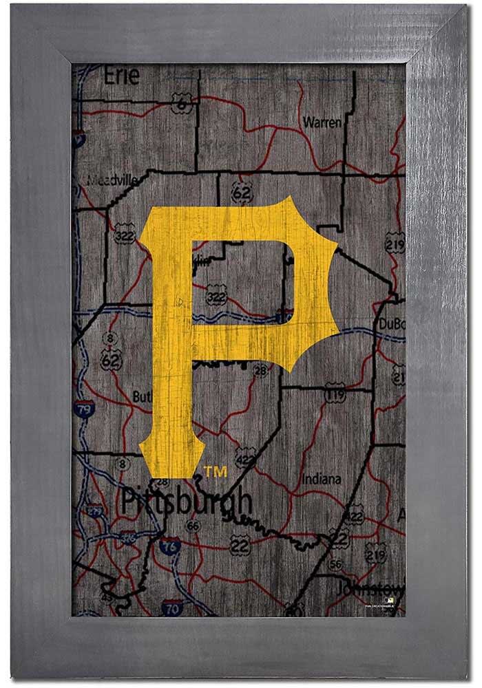 Pittsburgh Pirates City Map Sign BLACK - 32623986