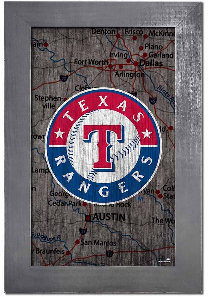 Texas Rangers City Map Sign BLUE - 32623987