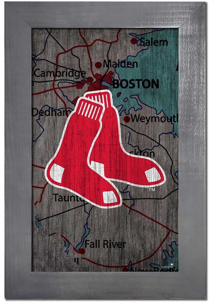 Boston Red Sox City Map Sign Red - 32623989